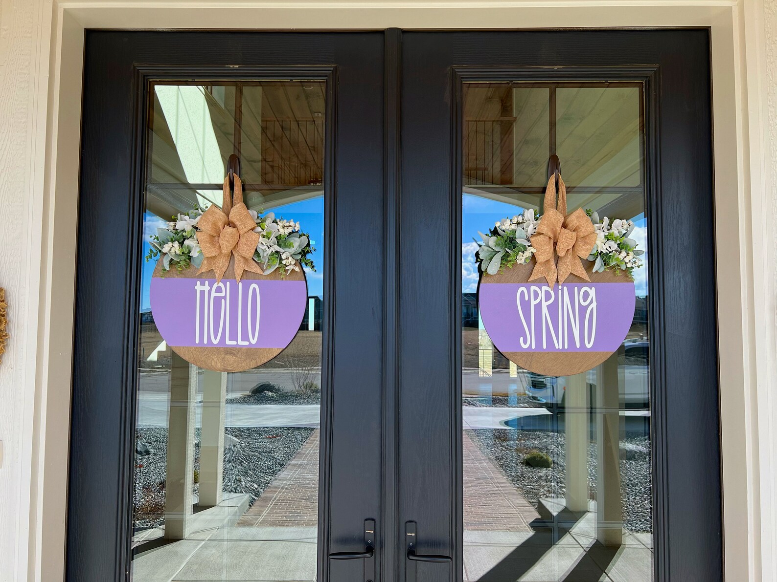 Double Door Front Door Decor Hello Spring Spring Double - Etsy