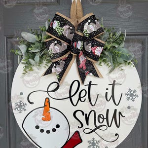 Winter Front Door Decor | Let It Snow | Snowman Front Door Wreath ...