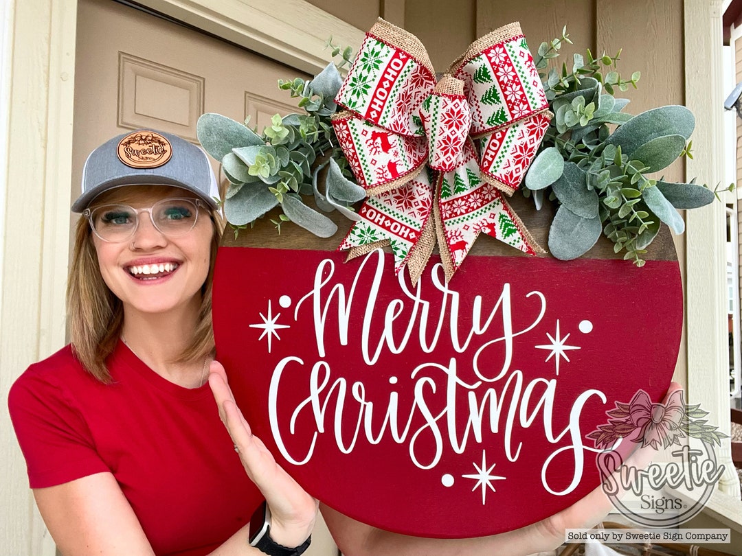 Christmas Front Door Decor Merry Christmas Christmas - Etsy