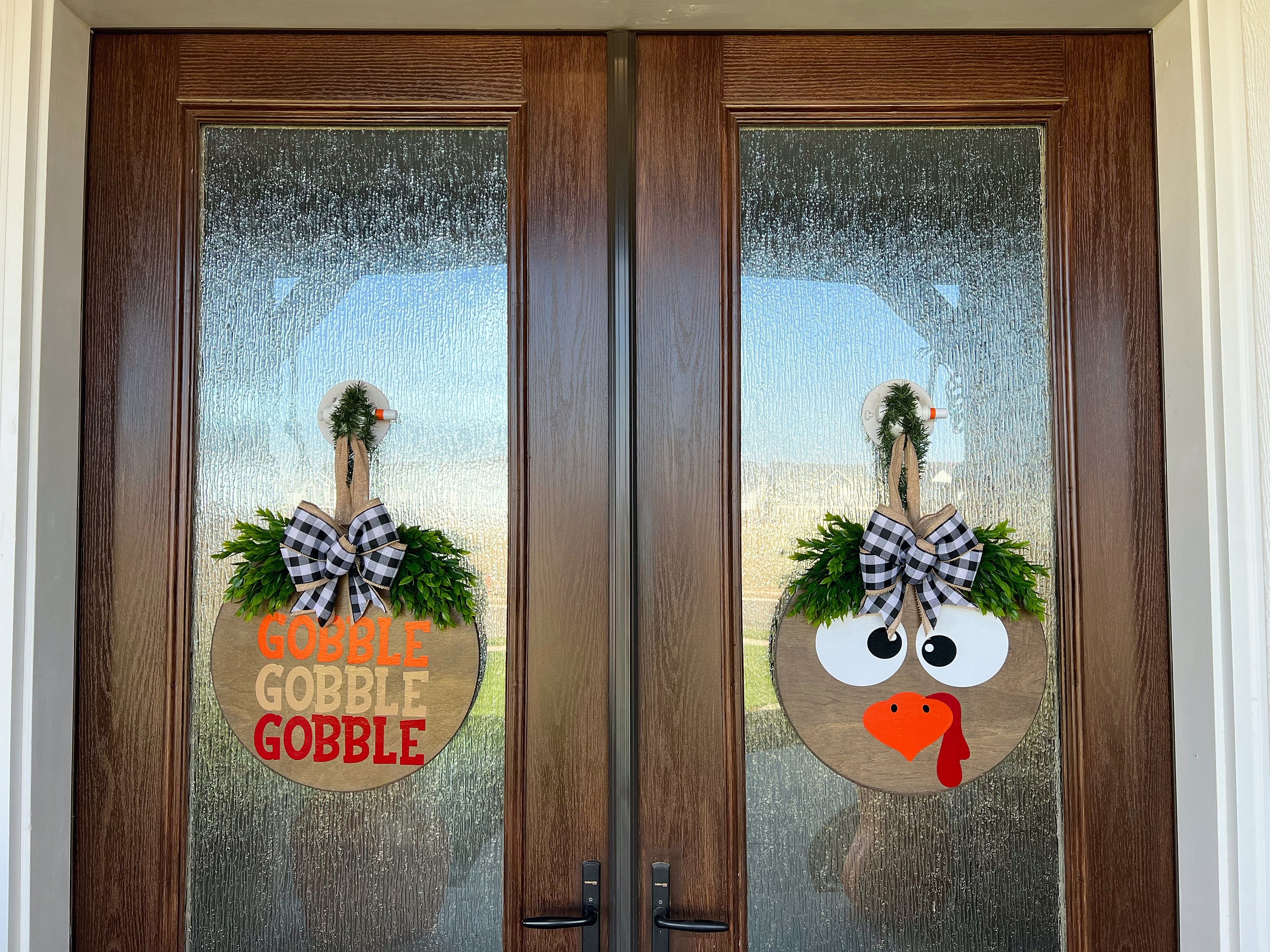 Thanksgiving Front Door Decor Gobble Gobble Gobble Turkey - Etsy