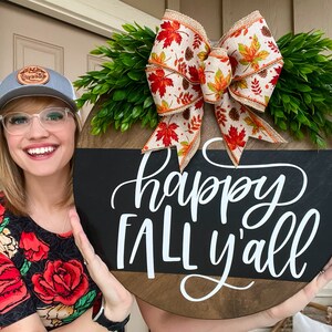Fall Front Door Decor Happy Fall Y'all Fall Door - Etsy