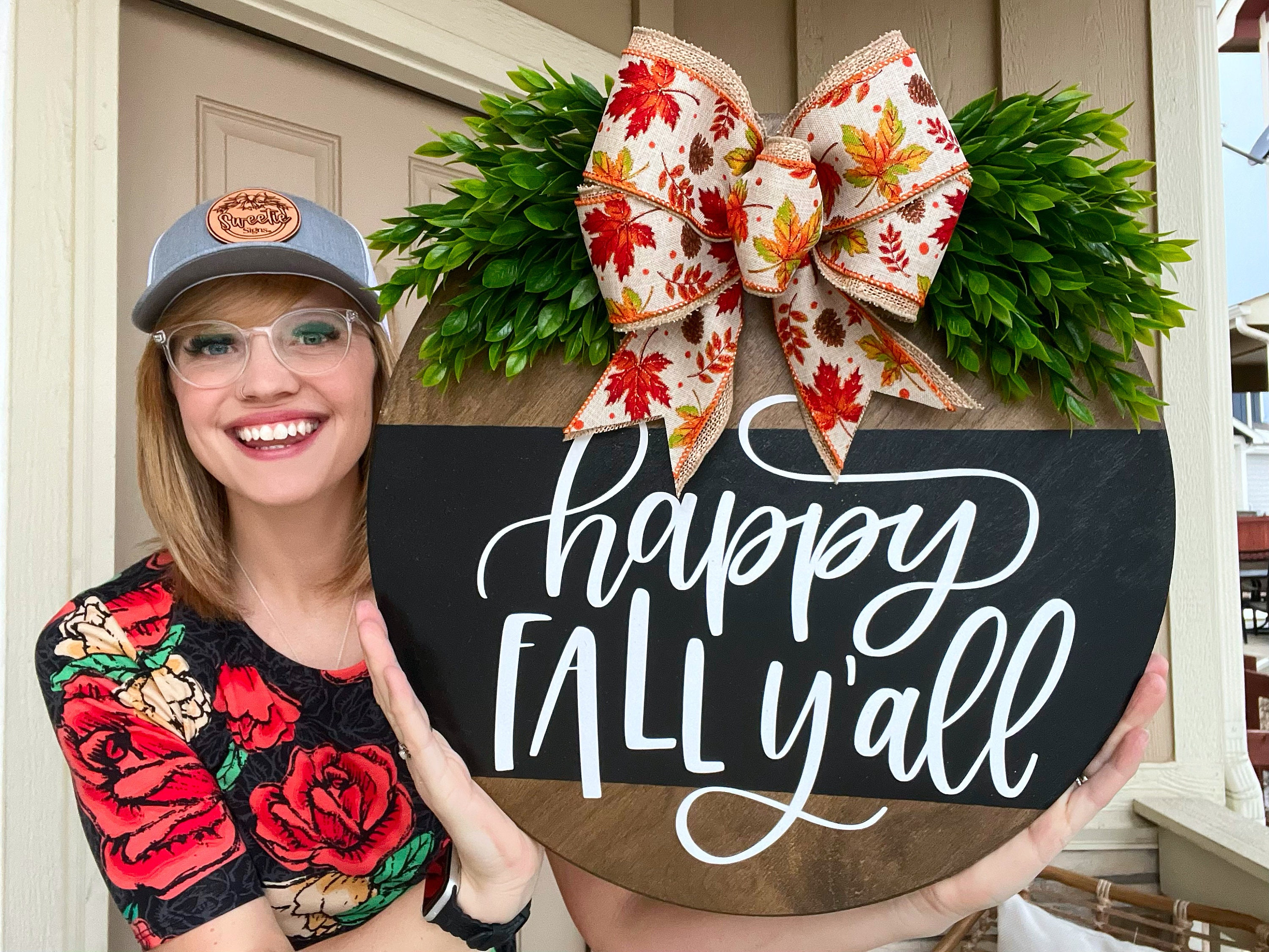 Fall Front Door Decor Happy Fall Y'all Fall Door - Etsy