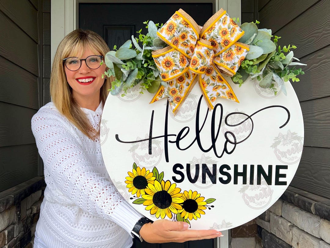 Summer Front Door Decor | Hello Sunshine | Summer Door Hanger | Summer ...