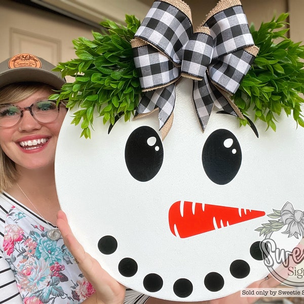 Snowman Face Wreath - Etsy
