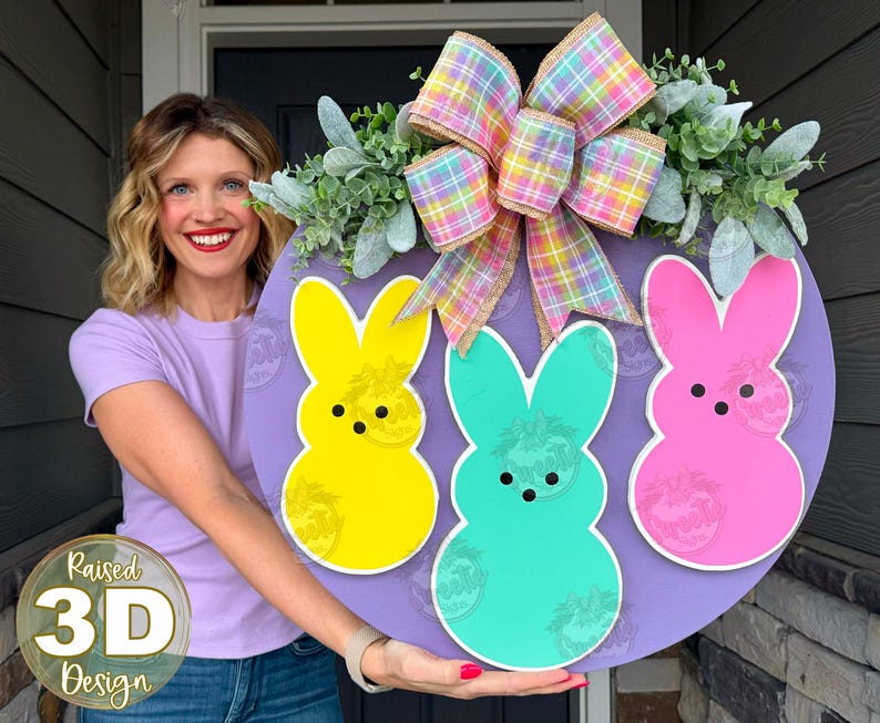 Easter Front Door Decor | Happy Easter | Easter Decor | Easter Peeps ...