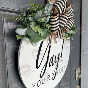 Front Door Decor Yay You're Here Front Door Wreath Year Round Wreath ...