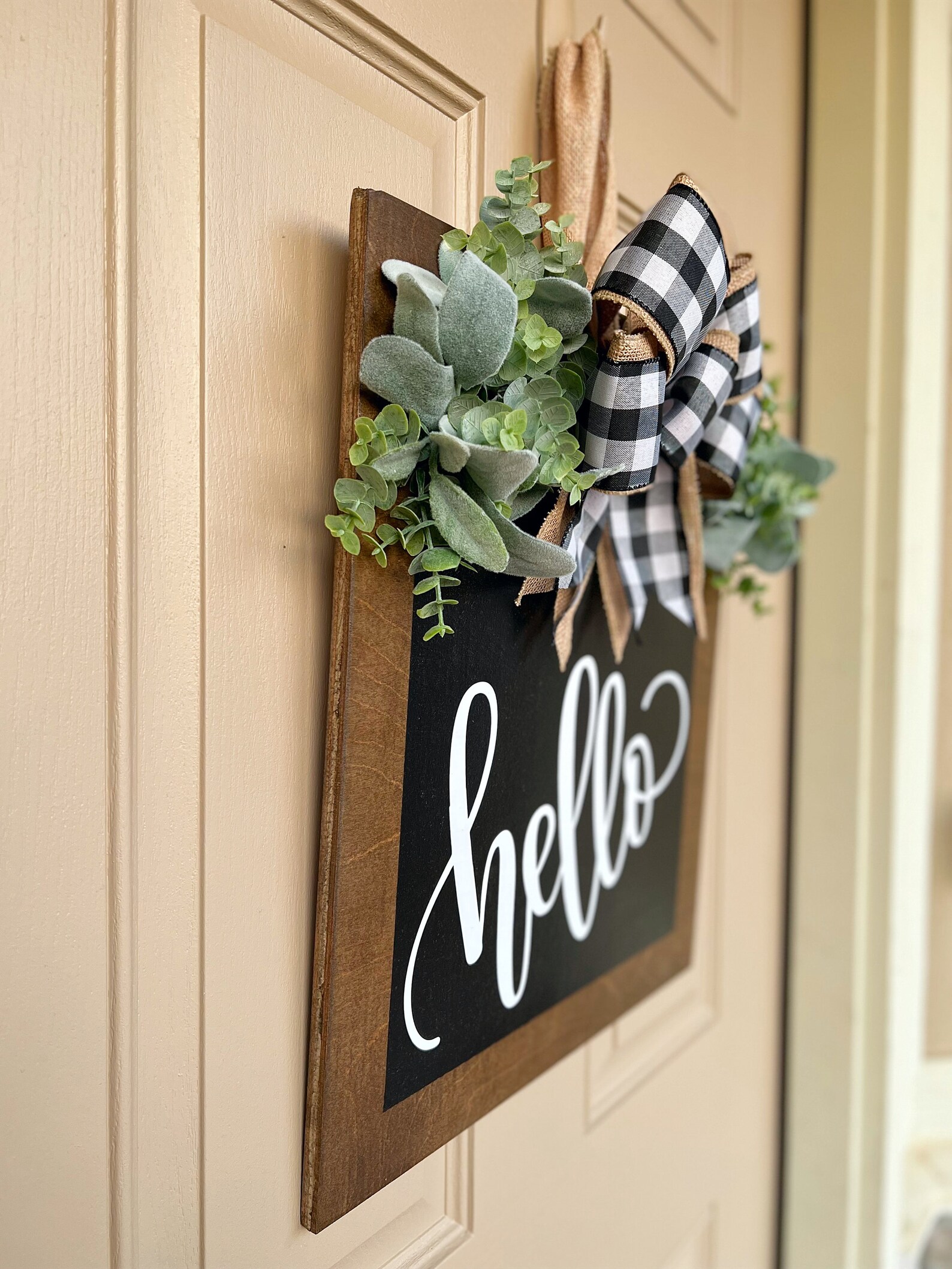 Front Door Decor Hello Front Door Sign Door Sign Door - Etsy