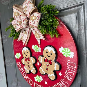 Christmas Front Door Decor | Gingerbread Kisses and Christmas Wishes ...