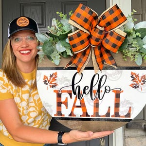Fall Front Door Decor | Hello Fall | Fall Door Hanger | Fall Welcome ...