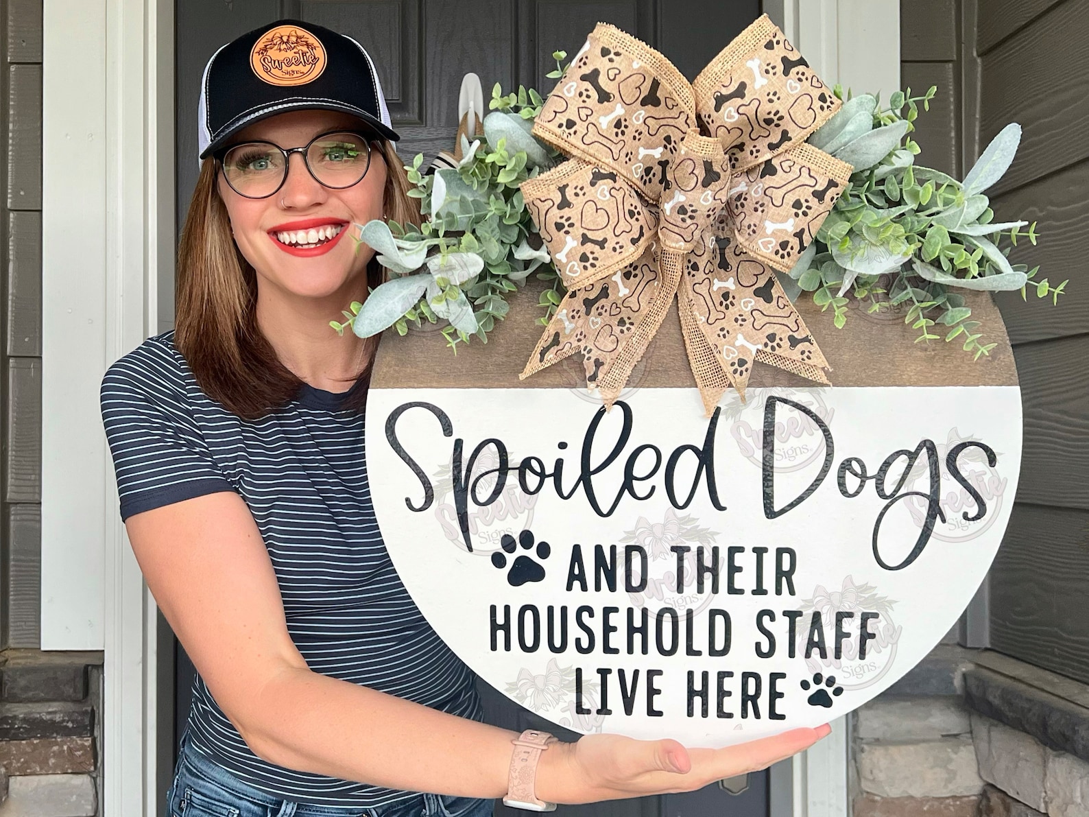 Dog Front Door Decor | Dog Welcome Sign | Year Round Wreath | Dog | Dog ...
