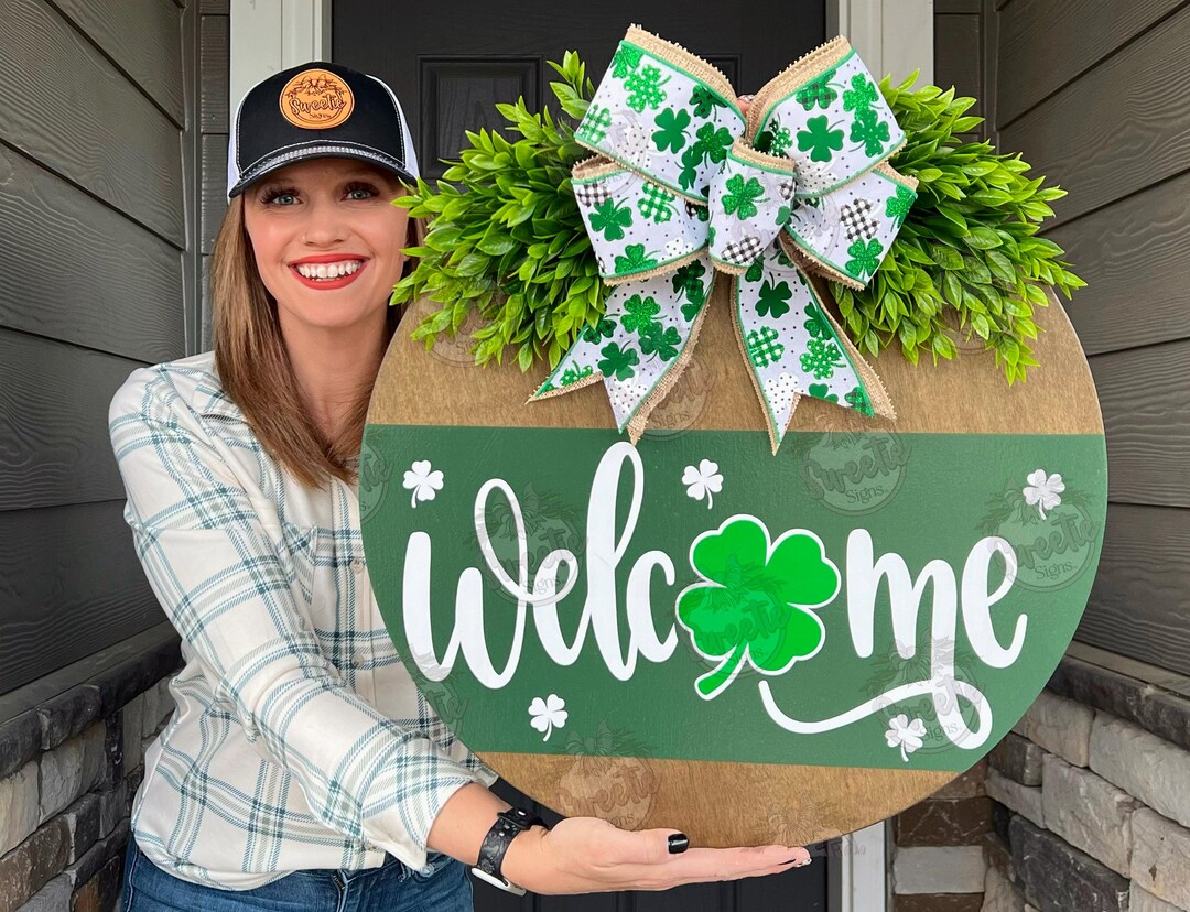 Saint Patrick's Day Front Door Decor | Welcome | Saint Patty's Day ...