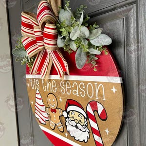 Christmas Front Door Decor | Tis the Season | Christmas Wreath ...