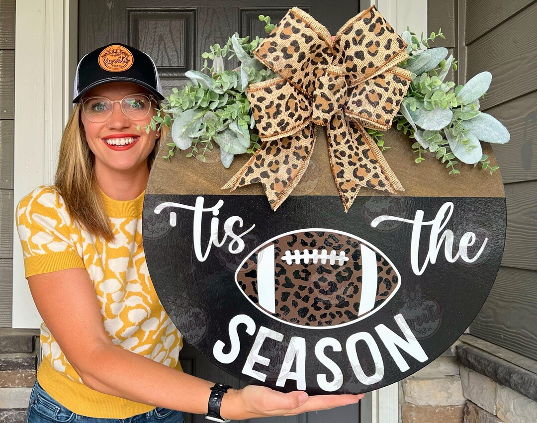 Football Front Door Decor | 'tis the Season | Football Sign | Sports ...