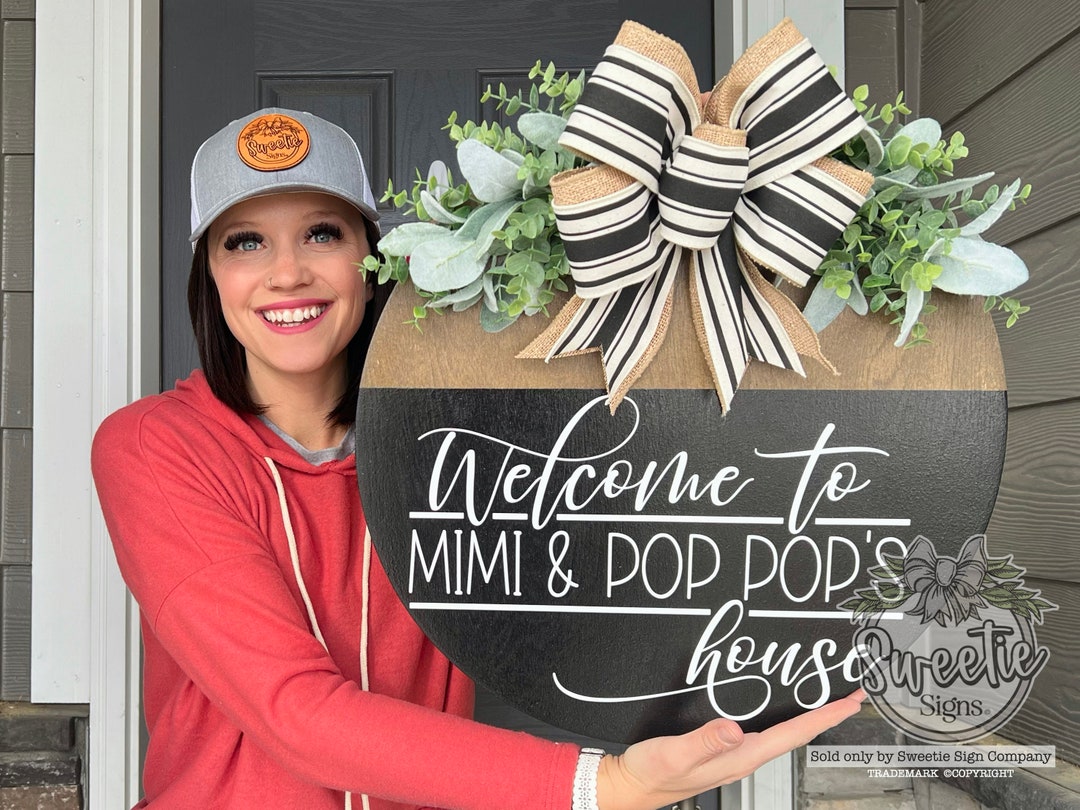 Front Door Decor Grandparents Sign Welcome to Grandma and - Etsy