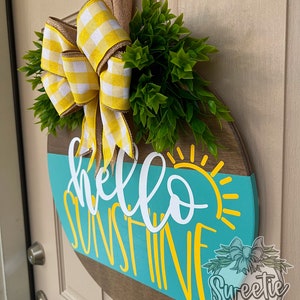 Summer Front Door Decor Hello Sunshine Summer Door Hanger - Etsy