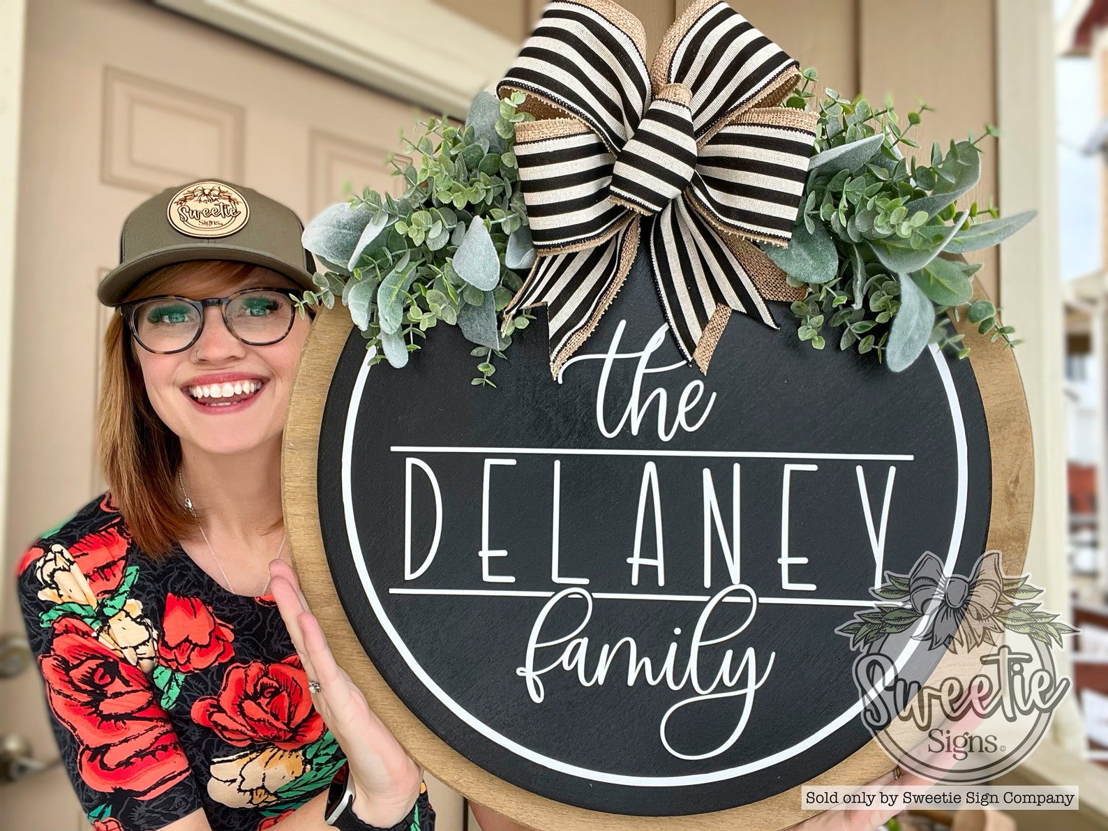 Front Door Decor Front Door Wreath Last Name/family Front Door Sign ...