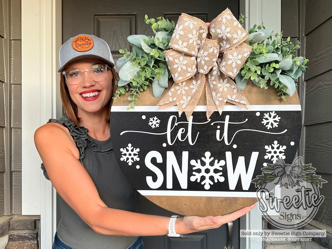 Winter Front Door Decor Let It Snow Snowflake Front Door Wreath Winter ...