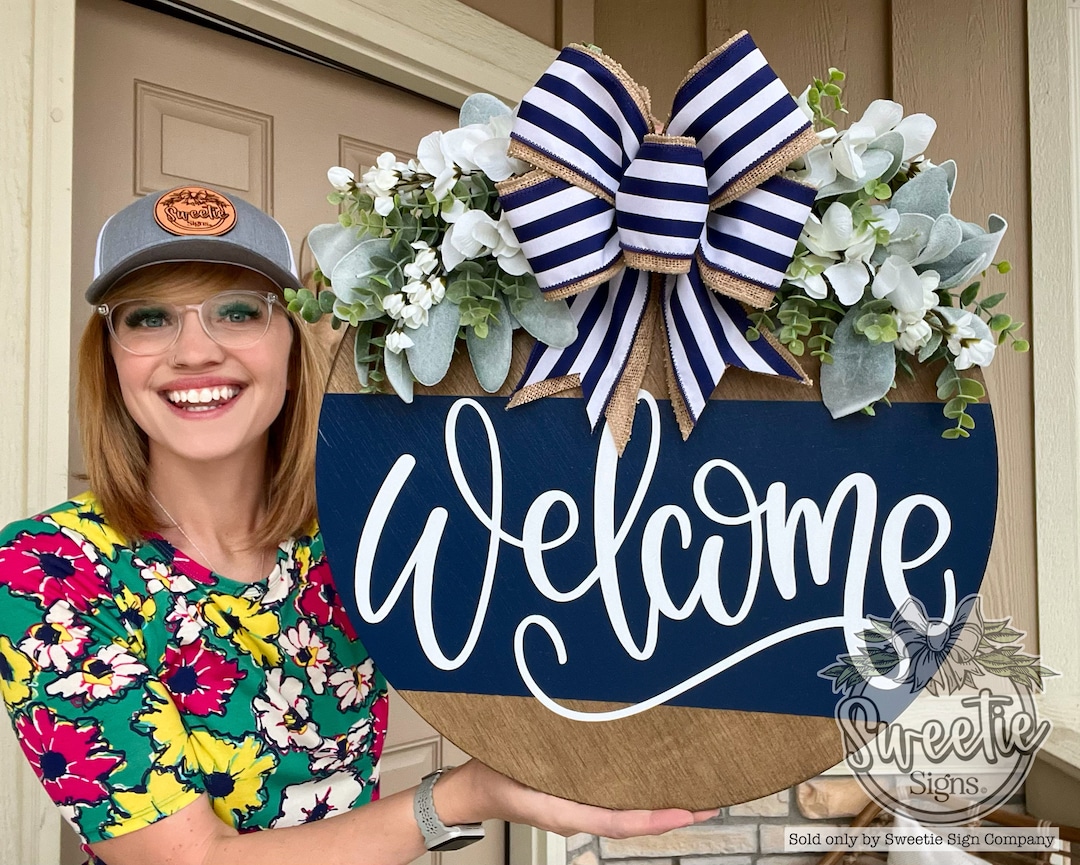 Front Door Decor | Front Door Wreath | Welcome Sign | Front Door Sign ...