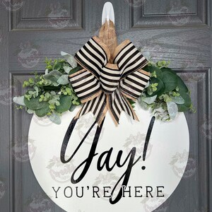 Front Door Decor | Yay You're Here! | Front Door Wreath | Year Round ...