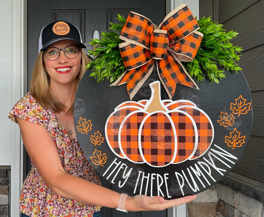 Fall Front Door Decor | Happy Fall Y'all Sign | Fall Wreath | Pumpkin ...