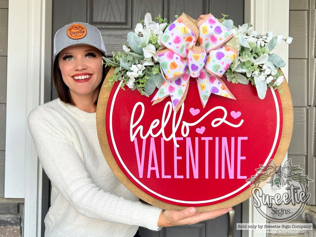 Valentines Front Door Decor | Happy Valentine's Day | Valentines Wreath ...