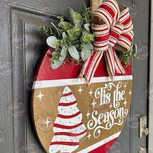 Christmas Front Door Decor | Tis the Season | Christmas Wreath ...