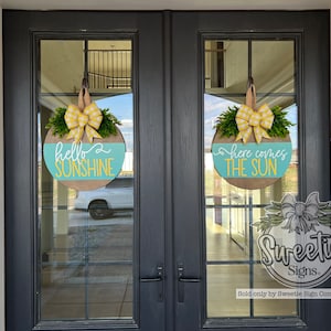 Double Front Door Decor | Double Door Set | Hello Sunshine | Double ...