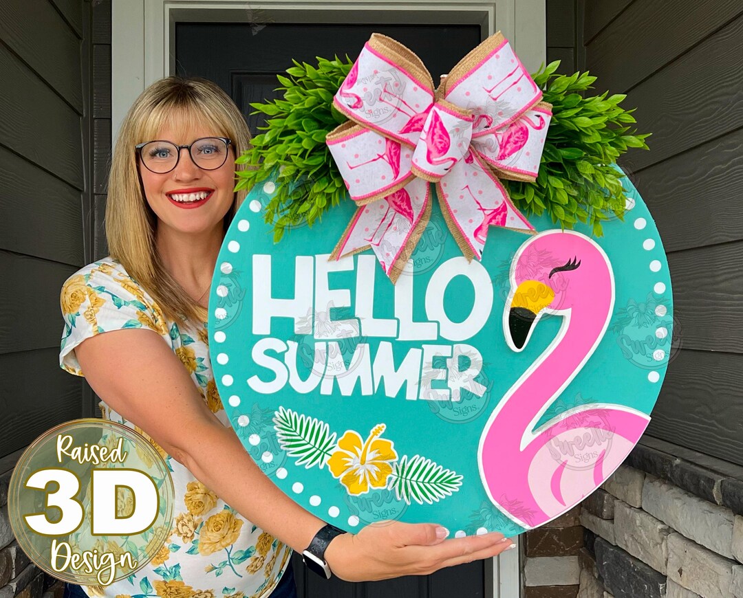 Summer Front Door Decor | Hello Summer Wreath | Summer Wreath ...