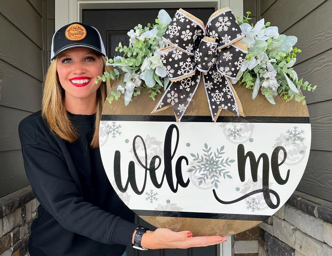 Winter Front Door Decor | Winter Welcome | Snowflake | Winter Door ...