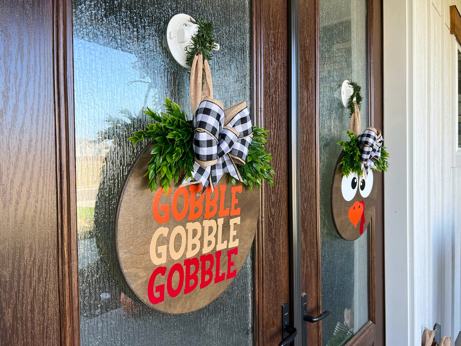 Thanksgiving Front Door Decor Gobble Gobble Gobble Turkey - Etsy