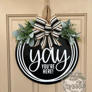 Front Door Decor | Yay You're Here! | Front Door Wreath | Year Round ...