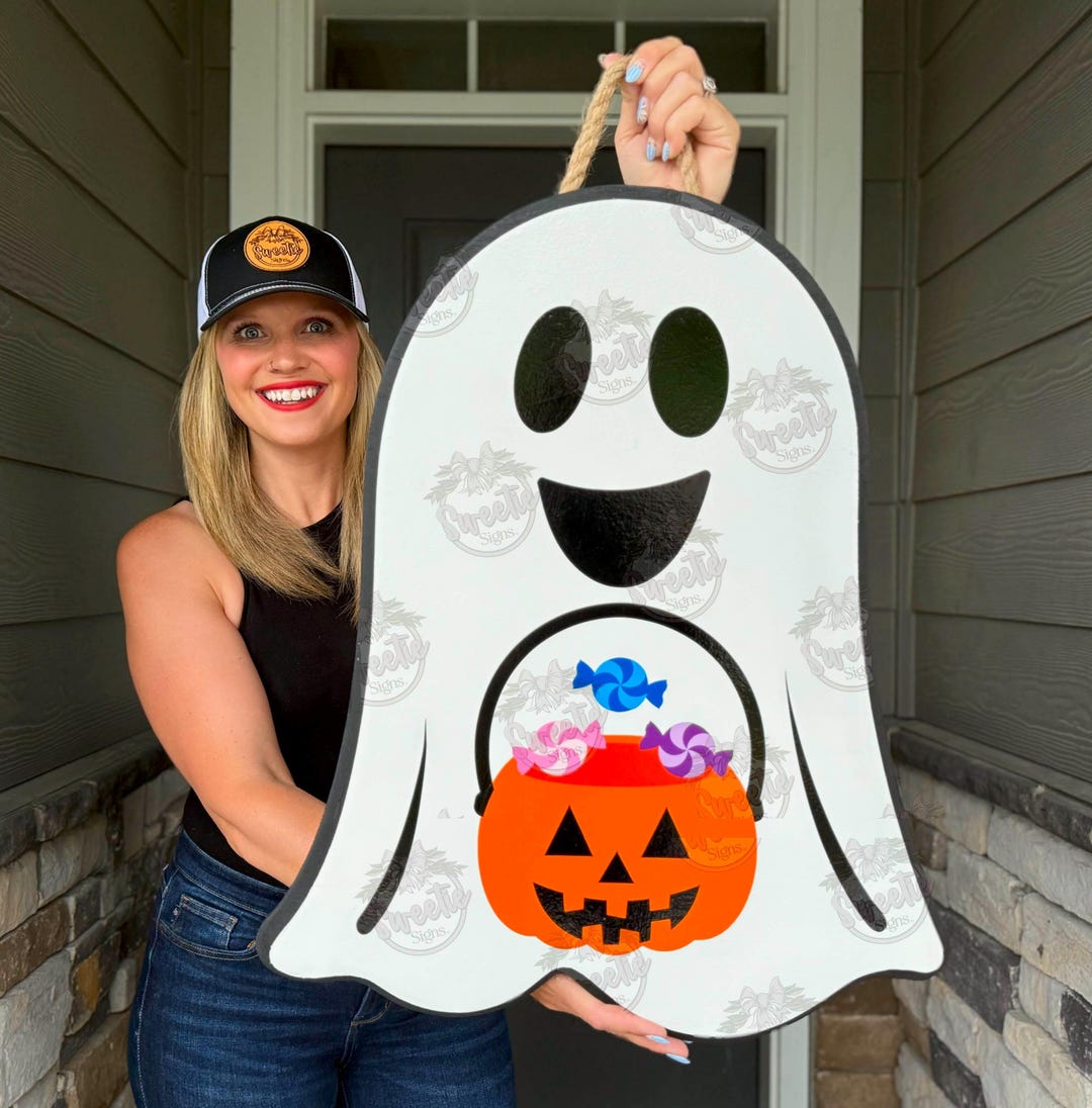 Halloween Front Door Decor | Halloween Wreath | Boo | Ghost | Halloween ...