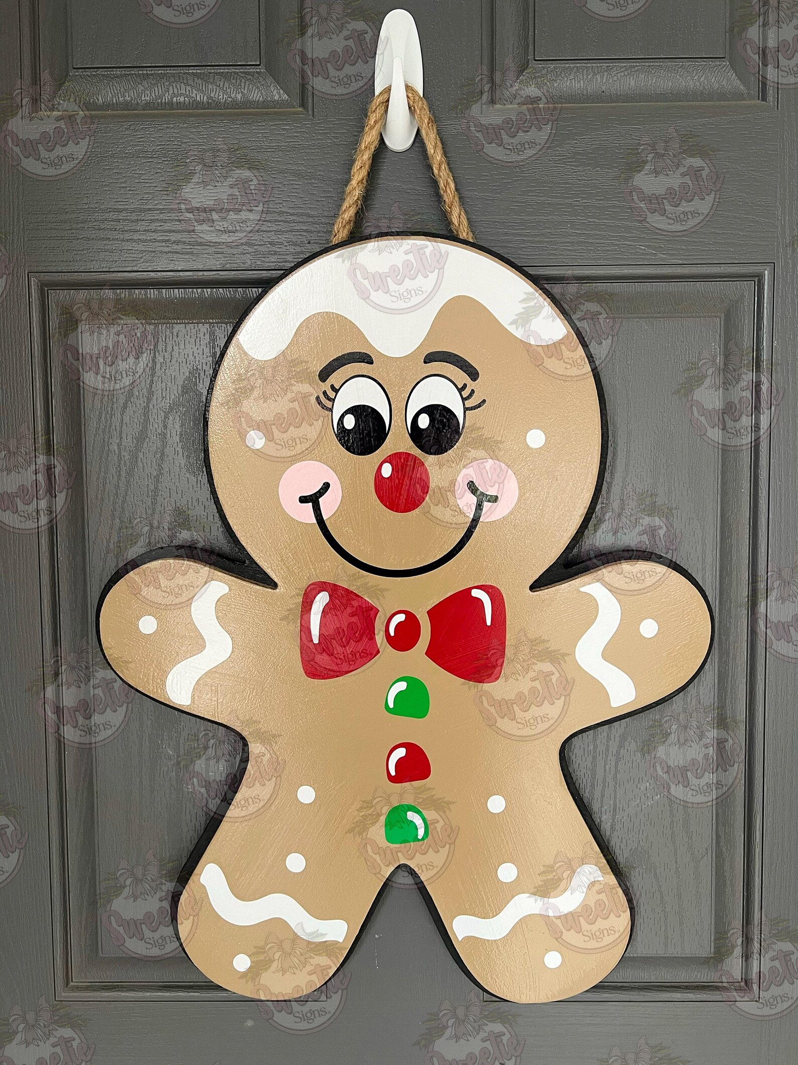 Christmas Front Door Decor | Gingerbread Man | Christmas Wreath ...