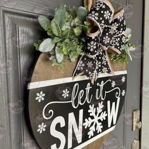 Winter Front Door Decor | Let It Snow | Snowflake Front Door Wreath ...