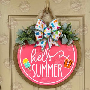 Summer Front Door Decor | Hello Summer | Summer Door Hanger | Summer ...