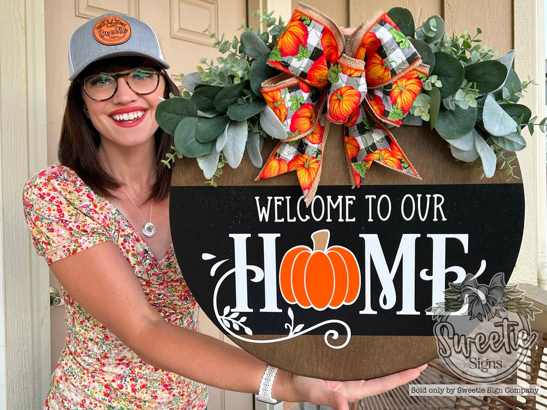 Fall Front Door Decor Fall Door Hanger Fall Welcome Sign Seasonal Door ...