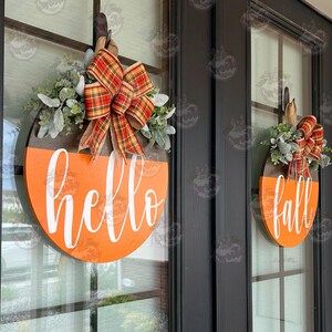 Fall Front Door Decor Hello Fall Fall Decor Fall Signs Double Door ...