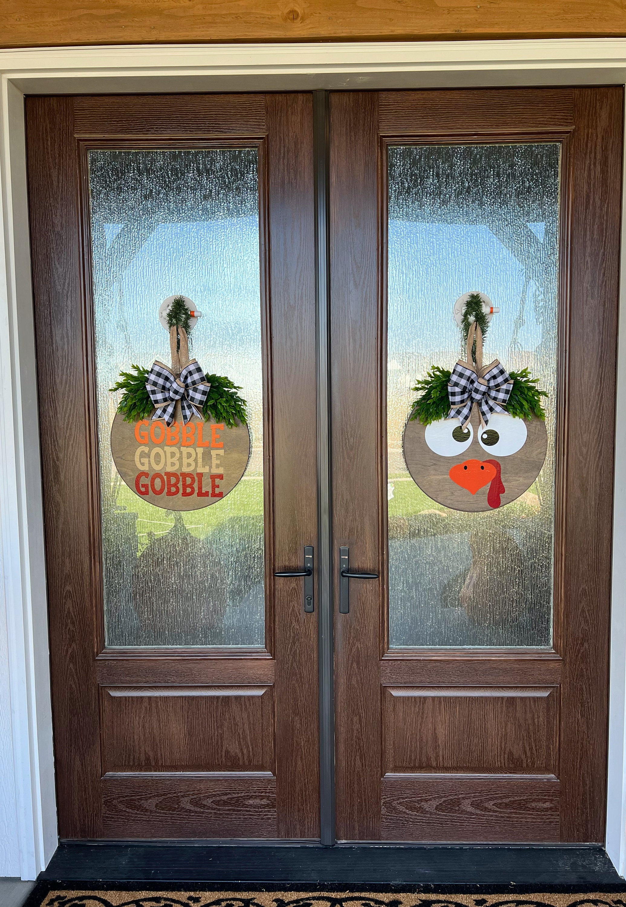 Thanksgiving Front Door Decor Gobble Gobble Gobble Turkey - Etsy