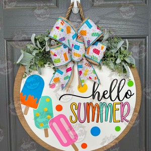 Summer Front Door Decor | Hello Summer | Summer Door Hanger | Summer ...