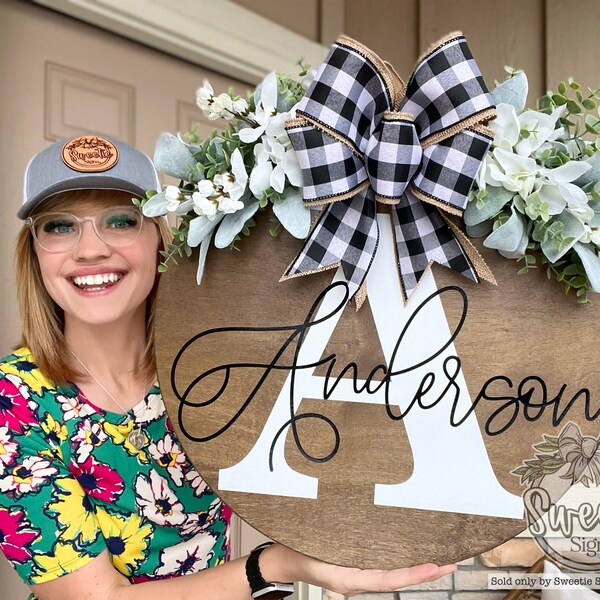 Wreath With Initial - Etsy