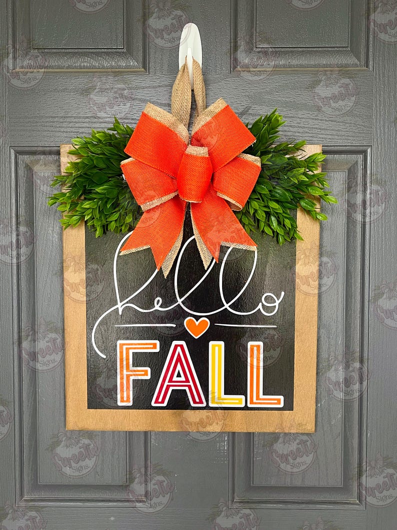 Fall Front Door Decor | Hello Fall | Fall Front Door Sign | Fall Door ...