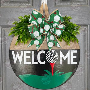 Front Door Decor | Welcome | Golf Ball | Summer Wreath | Golf Decor ...