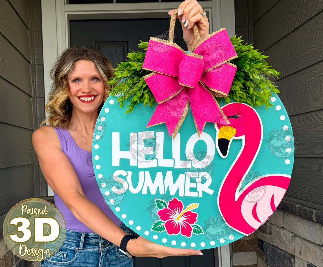 Summer Front Door Decor | Hello Summer Wreath | Summer Wreath ...