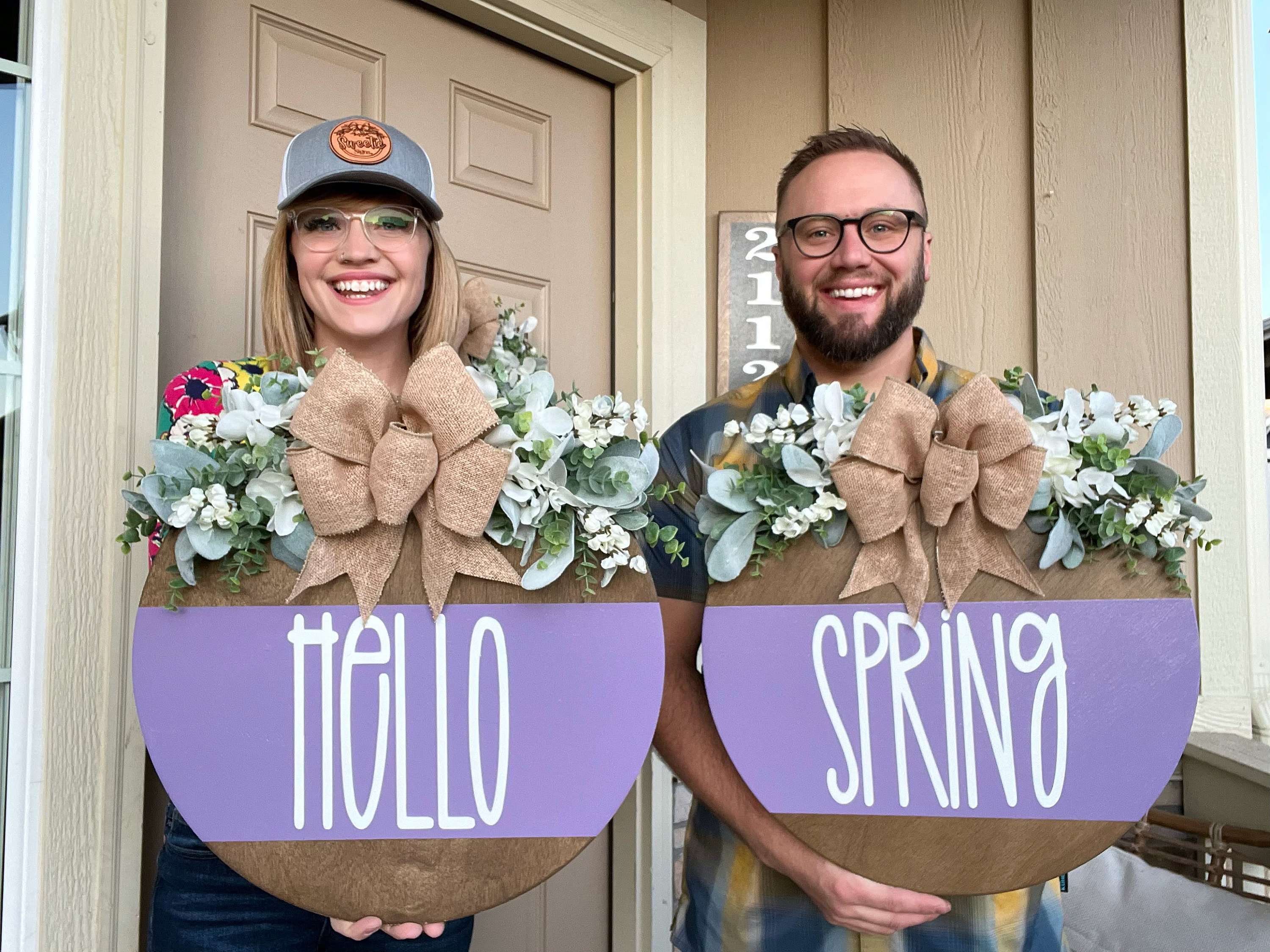 Double Door Front Door Decor Hello Spring Spring Double - Etsy