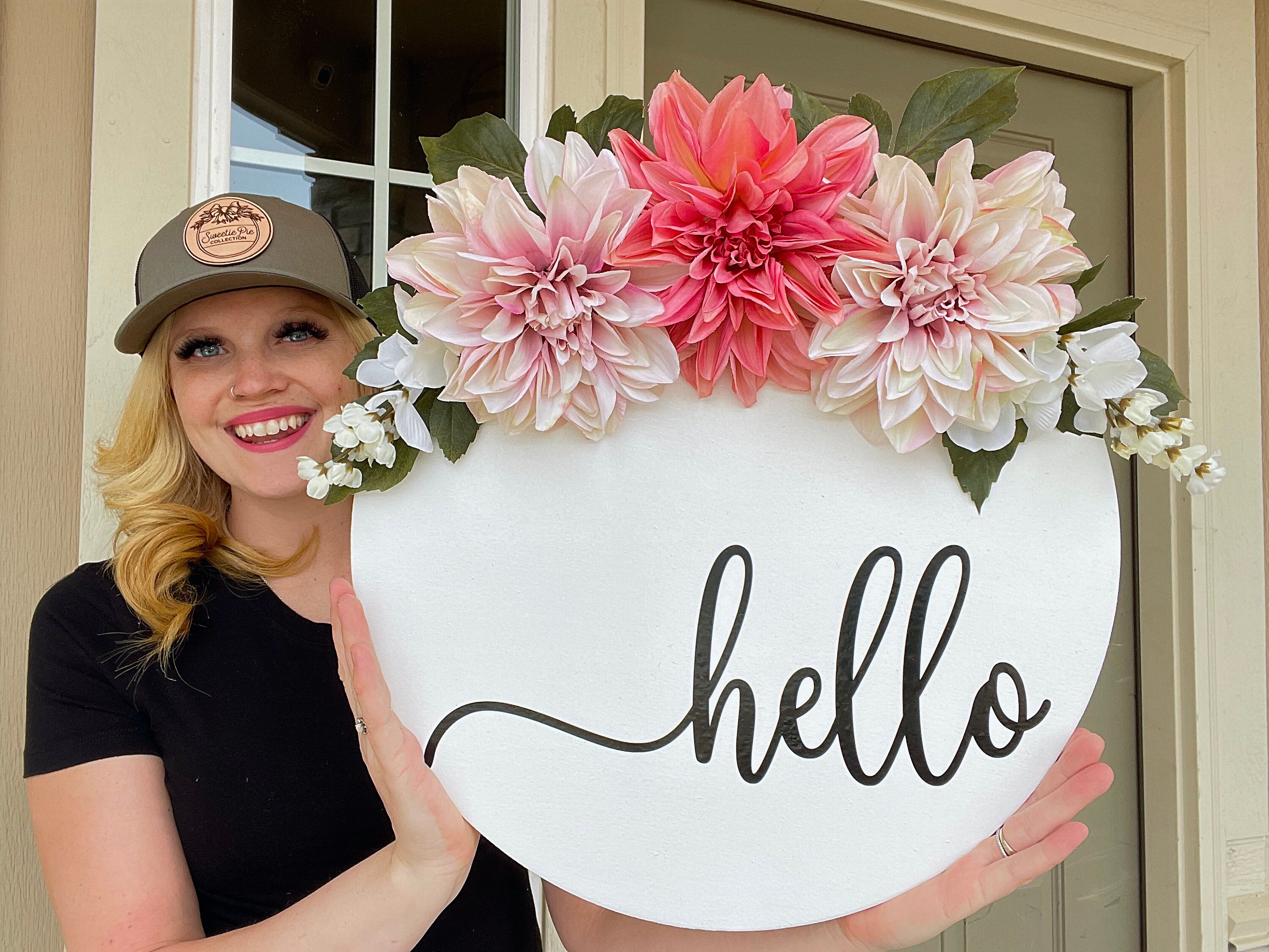 Front Door Decor Front Door Wreath Hello Spring Wreath | Etsy
