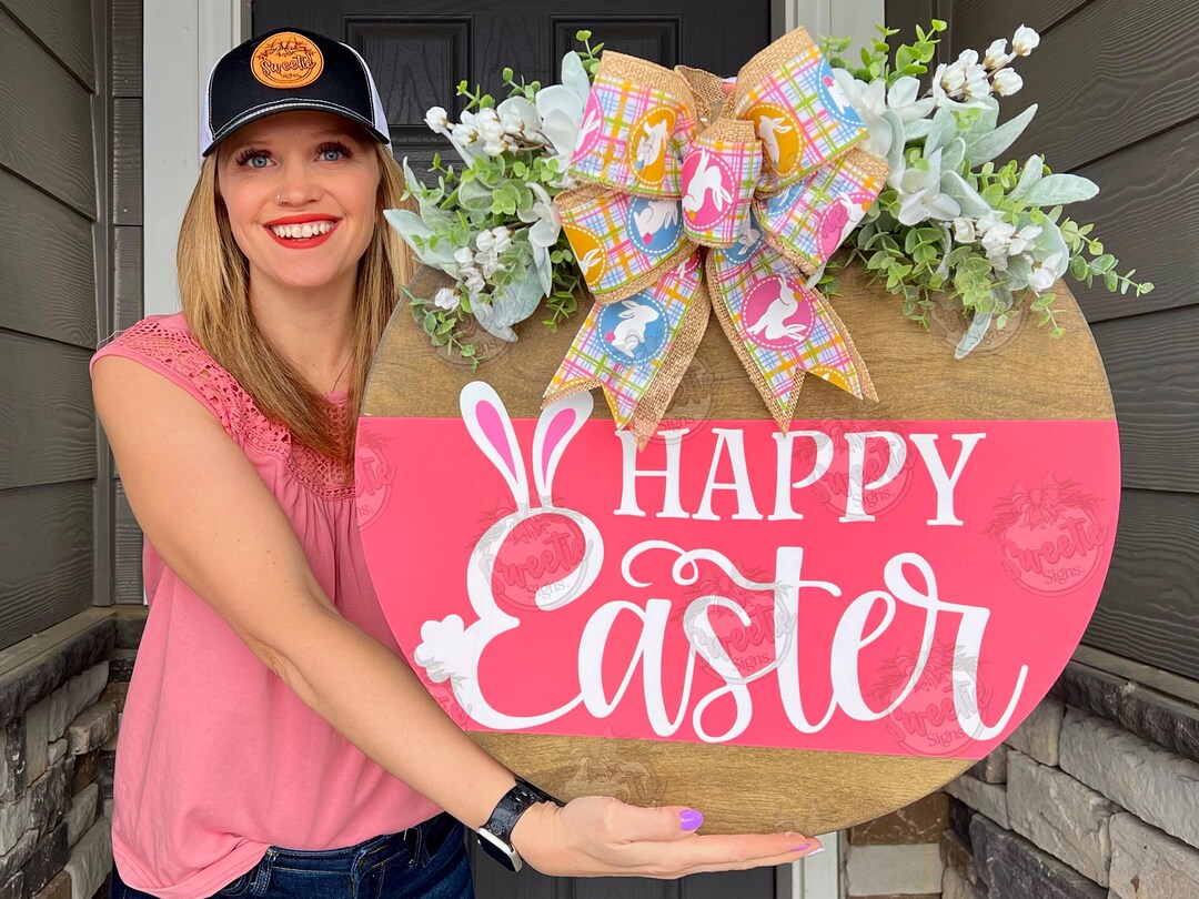 Easter Front Door Decor | Easter Wreath | Easter Decor | Happy Easter ...