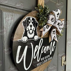 Dog Front Door Hanger | Welcome Door Hanger | Dog Sign | Funny Dog Sign ...