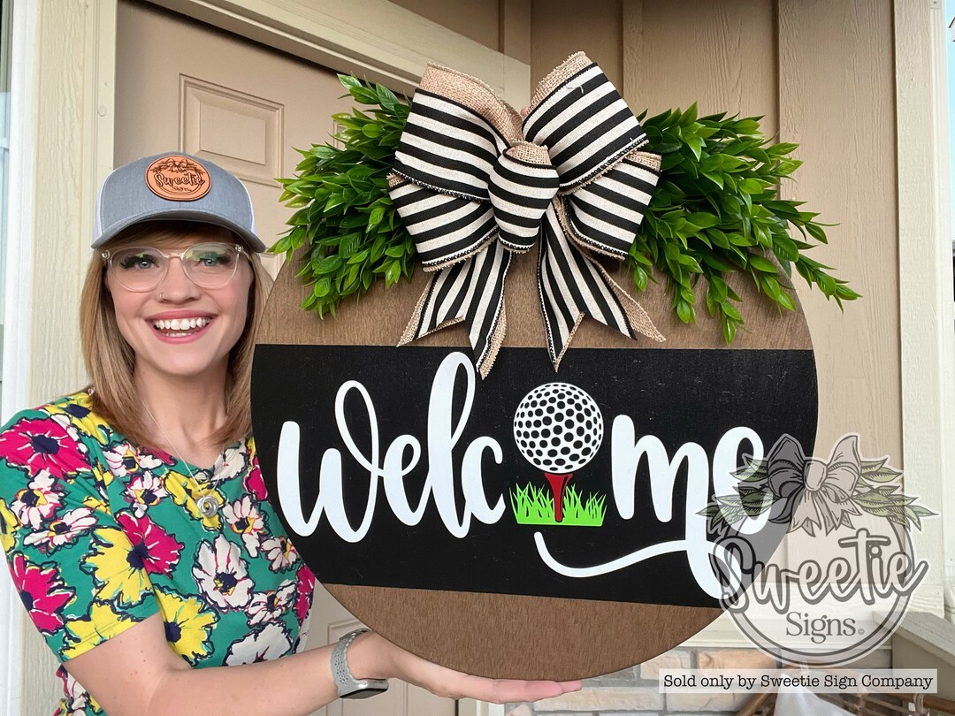 Front Door Decor Welcome Golf Ball Summer Wreath Golf - Etsy
