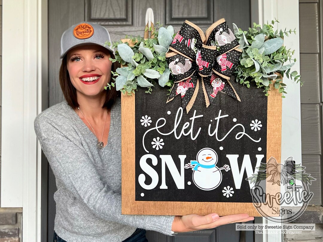 Winter Front Door Decor Let It Snow Snowflake Front Door Wreath Winter ...