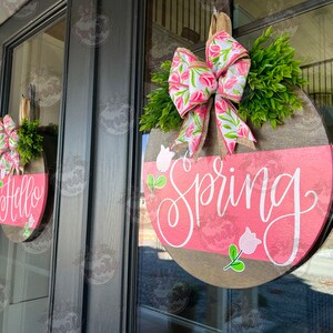 Double Door Front Door Decor | Hello Spring | Spring Double Door Signs ...
